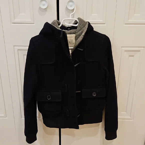 Jacob | Jackets & Coats | Jacob Navy Hooded Pea Coat With Sherpa Lining ...